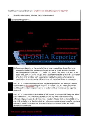 Indoor Heat Illness Draft Revisions - | CAL-OSHA Reporter