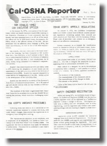 From the Pages of Cal-OSHA Reporter - | CAL-OSHA Reporter