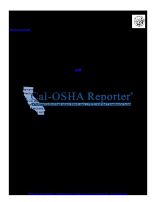 Notice of Proposed Modifications on Lead - | CAL-OSHA Reporter