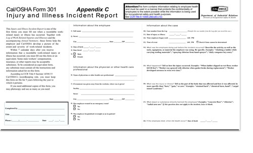 Form301 - | CAL-OSHA Reporter